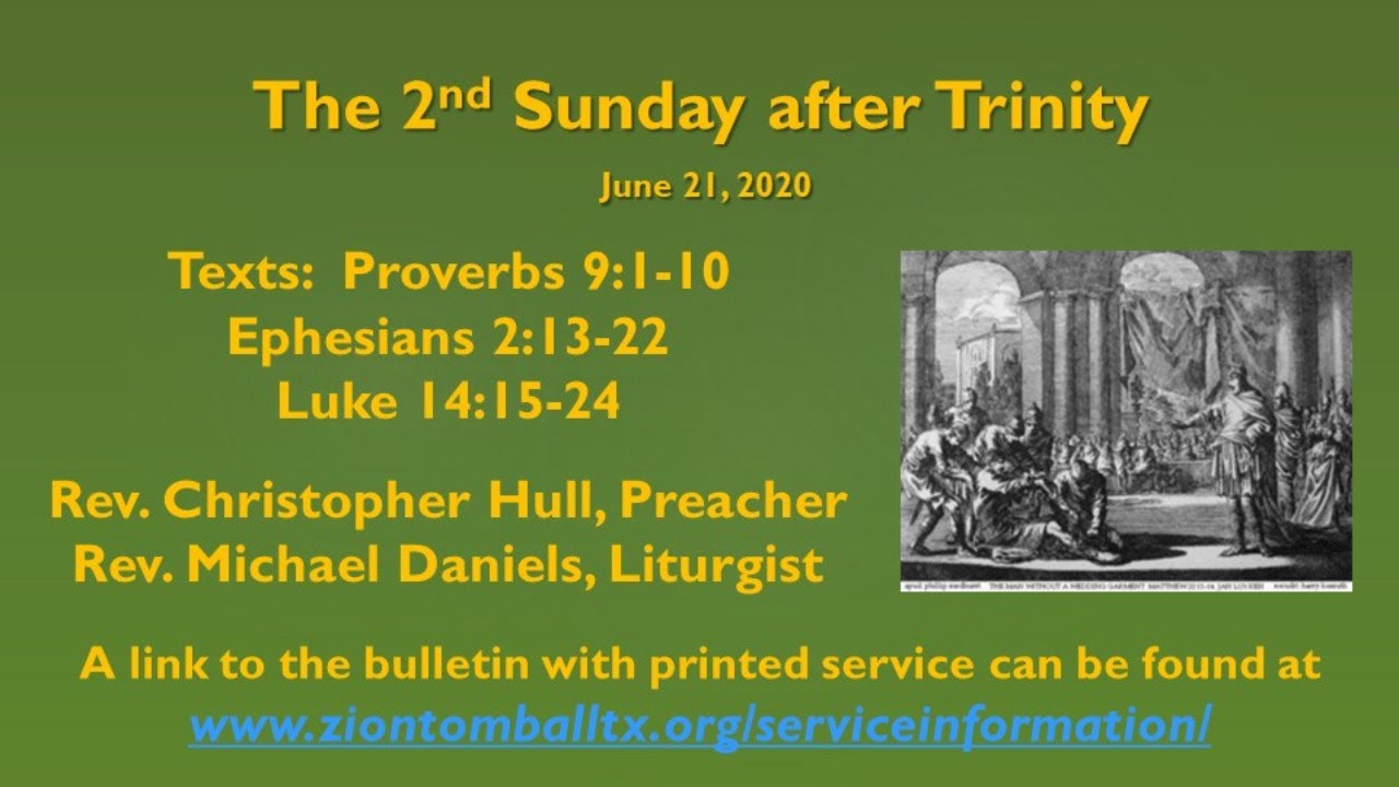 Second Sunday after Trinity Live Stream - YouTube