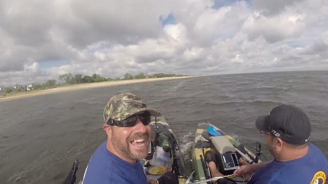 kayaking in bad weather and trolling motor - YouTube