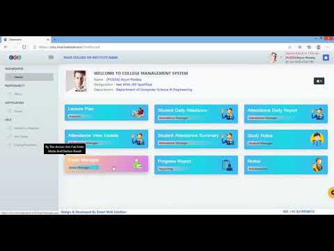 College Management System 2020 || Employee Login Panel || Smart Web ...