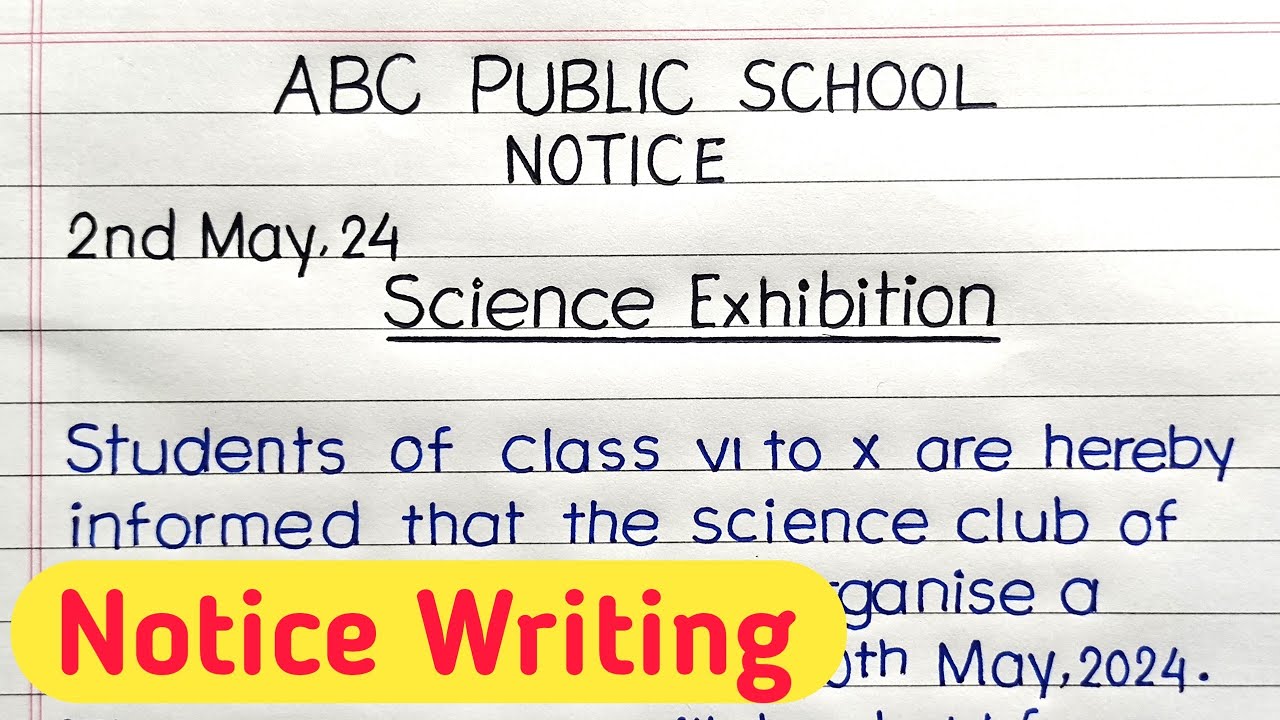 Write a Notice on Science Exhibition in English| Science Exhibition ...