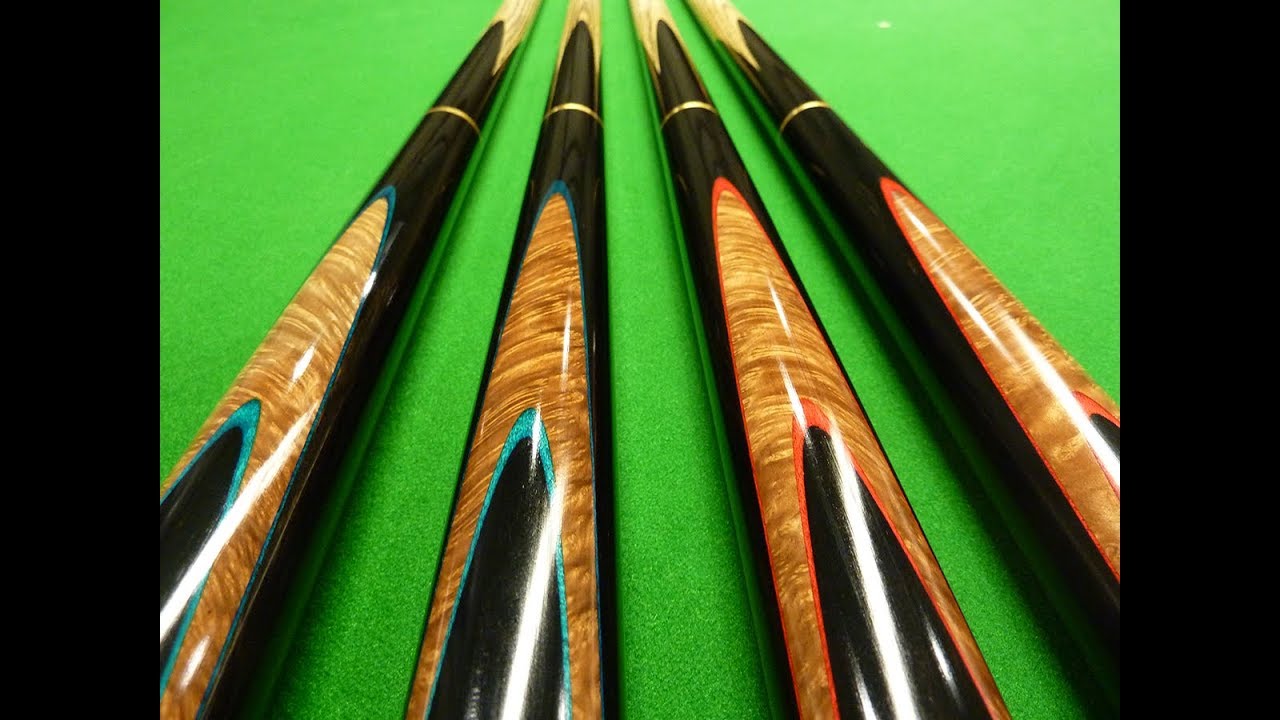 3/4 Phoenix Master cue 9 Hand spliced cue (6 splice) Burl wood - YouTube