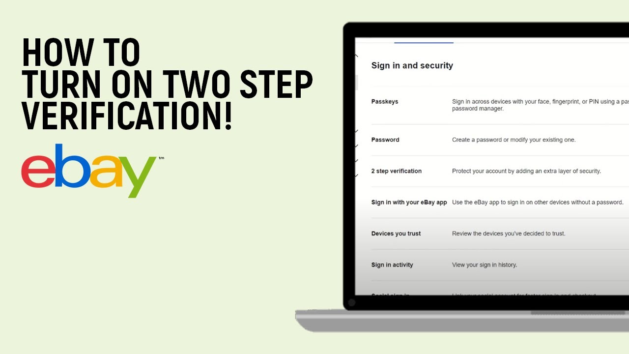 How to Turn on Two Step Verification on Ebay [LATEST] - YouTube