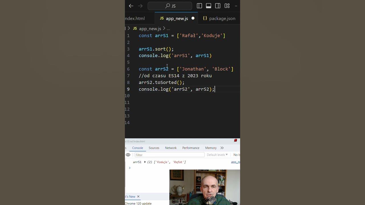 ES14 z 2023 #toSorted() #frontend #javascript #ES14 - YouTube