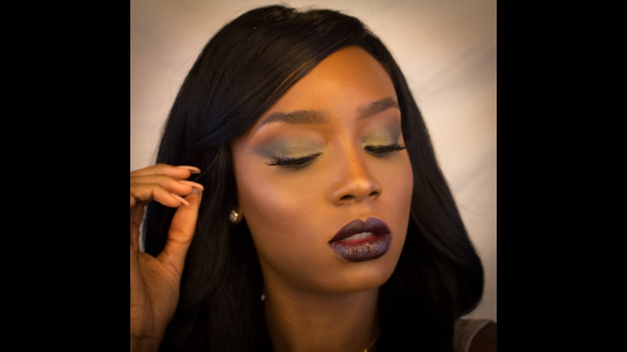 Fall Makeup Tutorial | Green Eyes & Dark Lip - YouTube