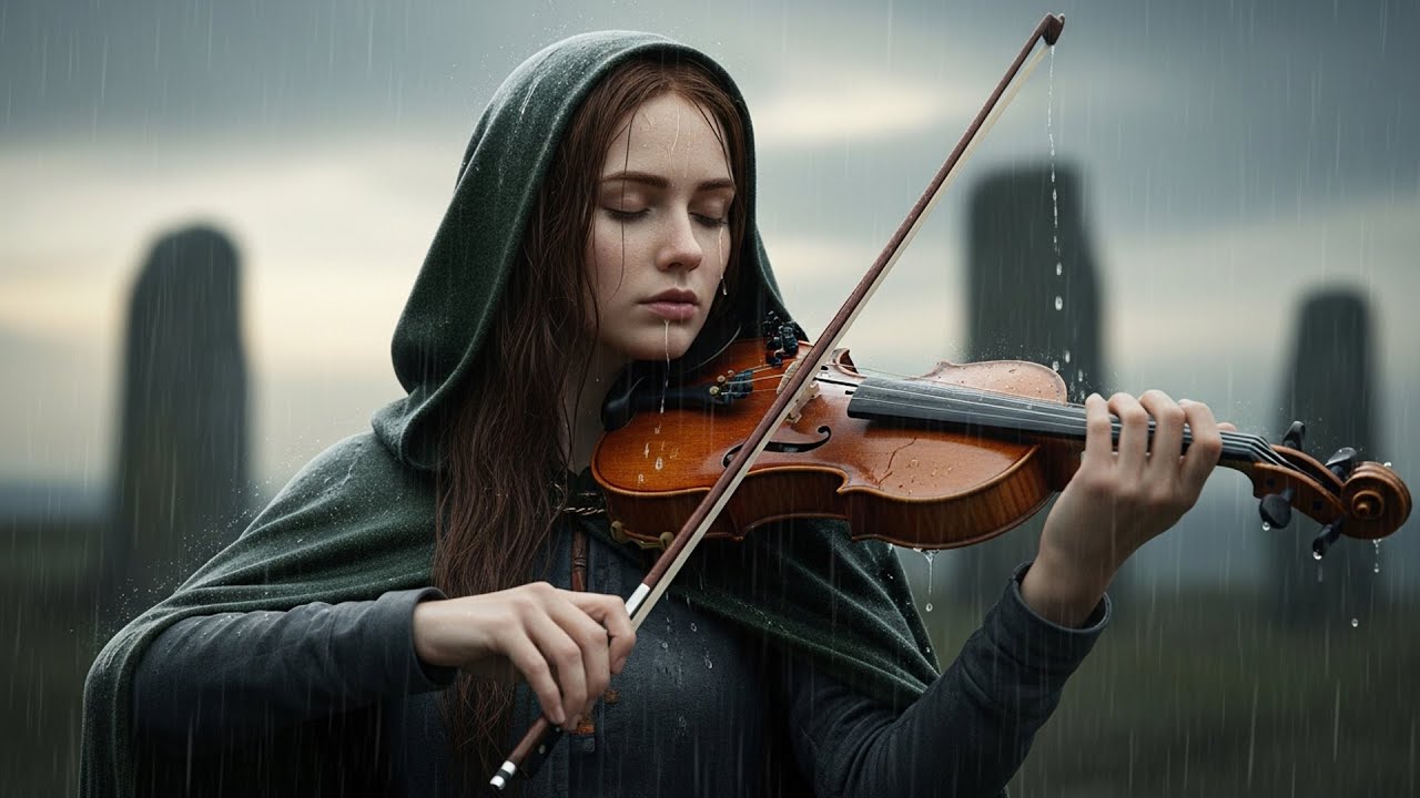 Celtic Violin & Harp in the Rain – Emotional Irish Scottish Music That ...
