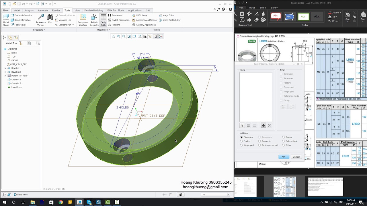 Hướng dẫn tạo Family Table trong Creo Parametric - Cơ bản - YouTube