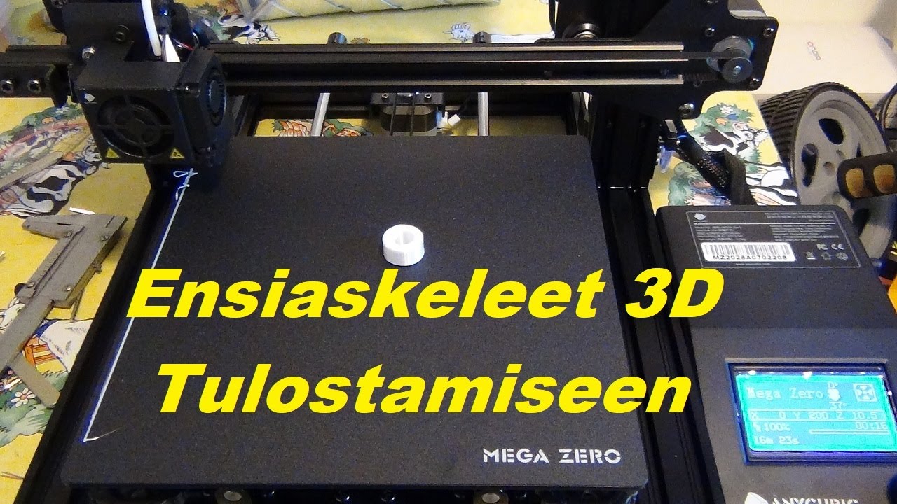 3D tulostimen kasaus, käyttöönotto ja koetulostus. Anycubic Mega Zero ...