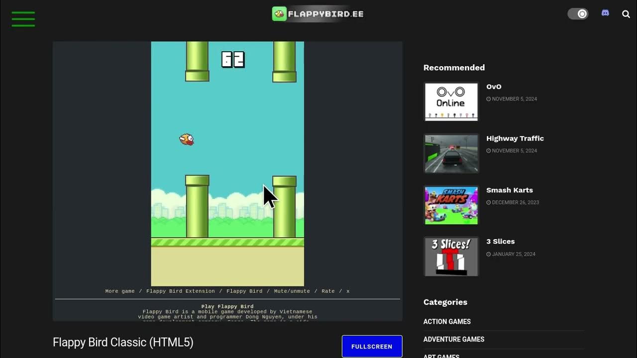playing flappy bird - YouTube