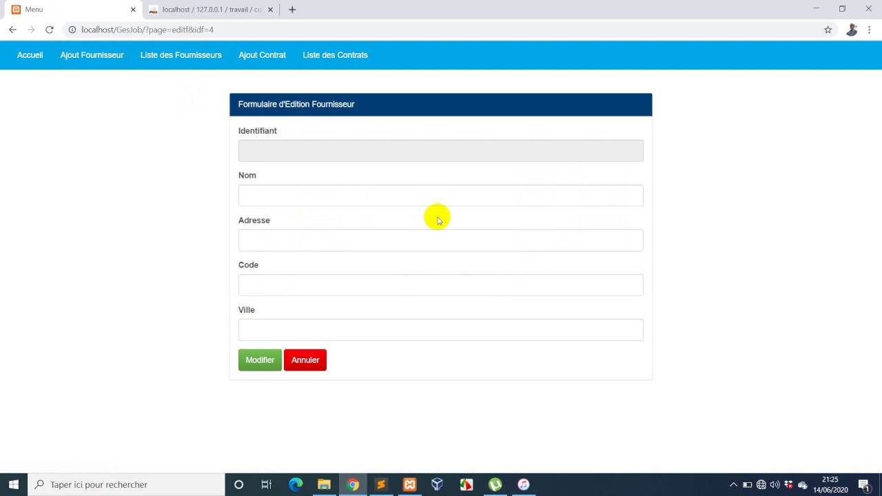 PHP MYSQL(SUITE ET FIN: LISTER, MODIFIER, SUPPRIMER avec CONTRAT):cours7 - YouTube