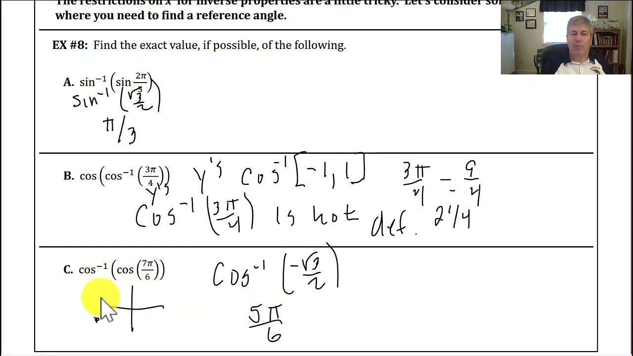 Lesson 3.9 B(1) - Application of Inverse Trig Functions - YouTube