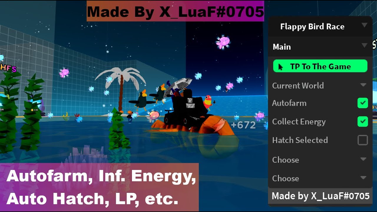 Flappy Bird Race Script | Autofarm, Inf. Energy, Auto Hatch, LP, etc ...