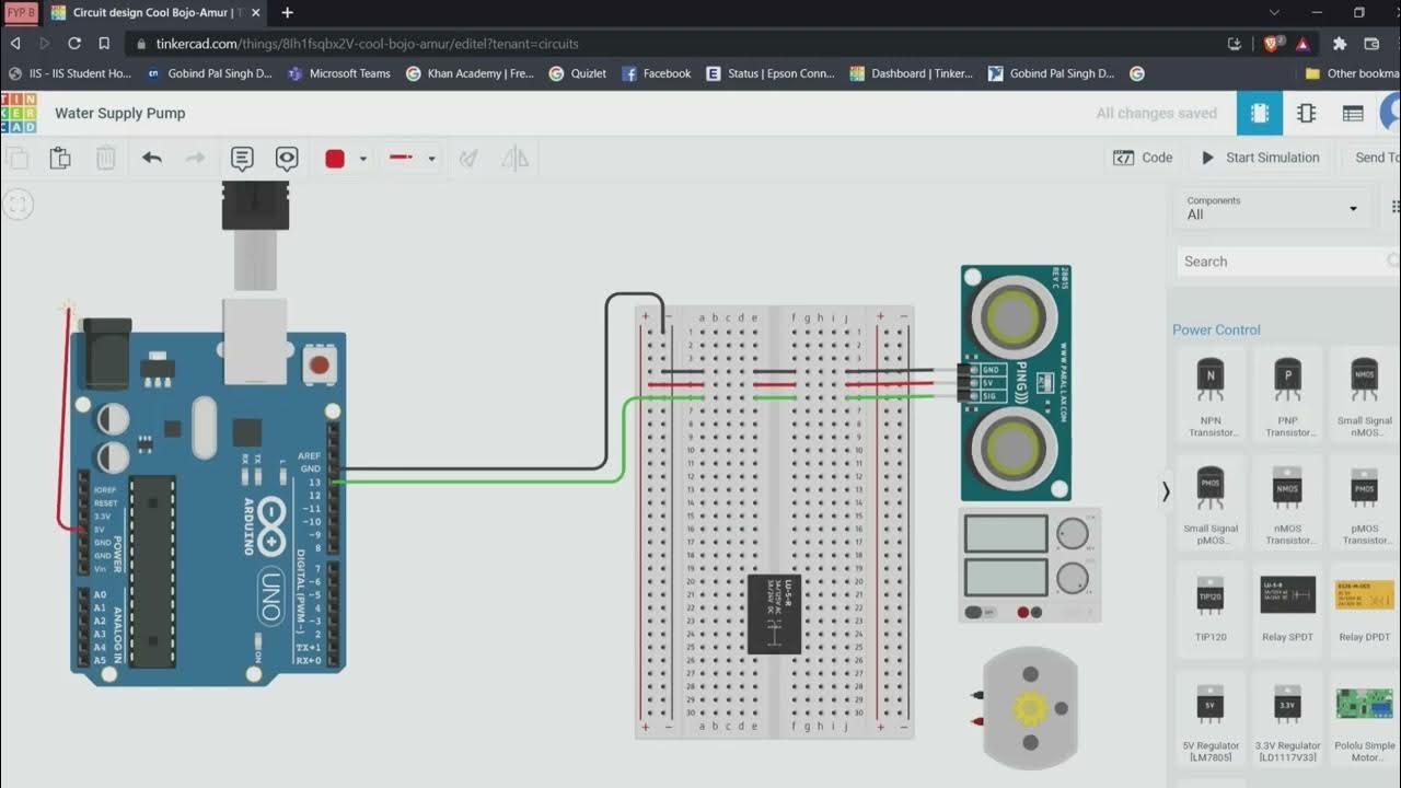 Connecting A Water Supply Pump Using Thinkercad Youtube