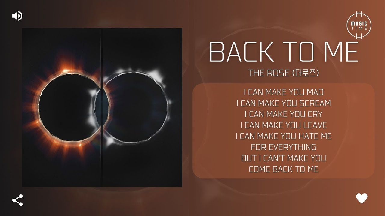 The Rose (더로즈) – Back To Me [가사] - YouTube