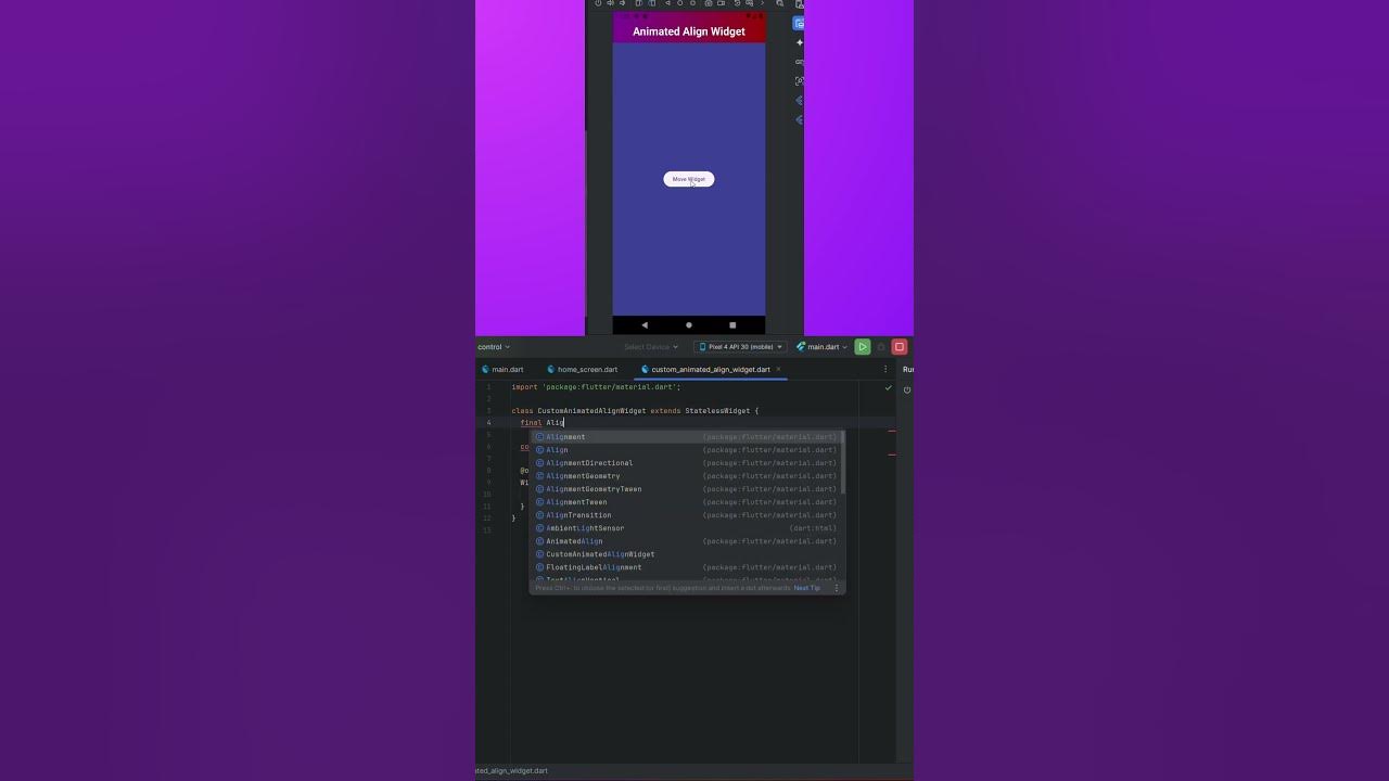 Flutter Animated Alignment Widget Tutorial #coding #flutterdesigns #flutterdeveloper # ...