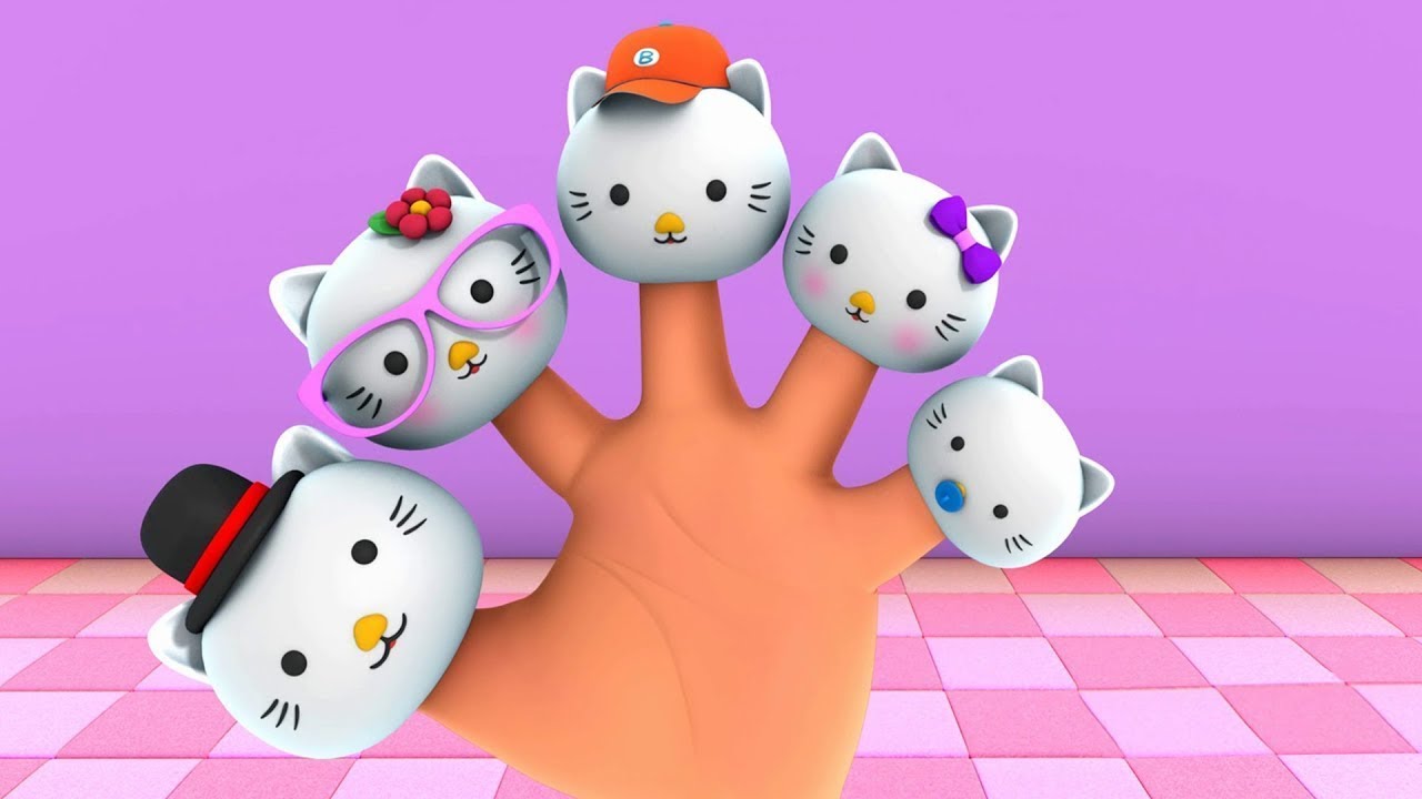 Cat Finger Family Song - Kitty Cake Pop version | Kids Rhymes | Kitty ...