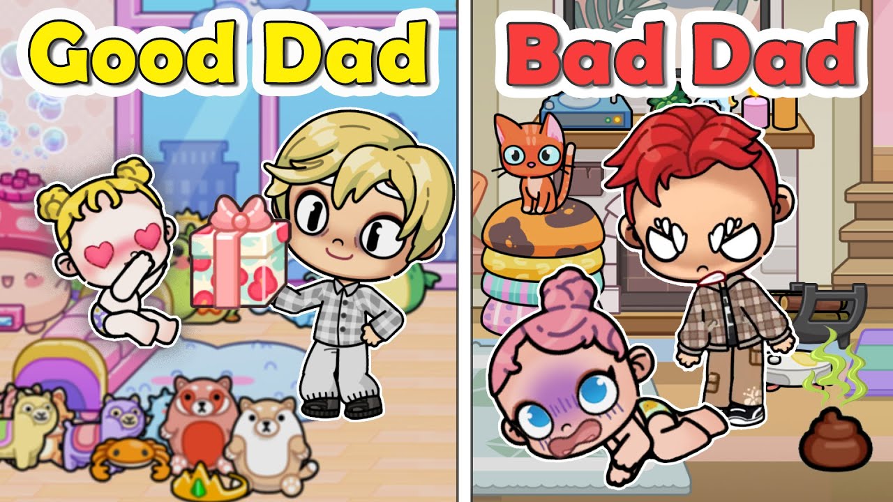 GOOD DAD vs BAD DAD in AVATAR WORLD🥰😡 SAD STORY😢 With Voice 🔊 Avatar ...