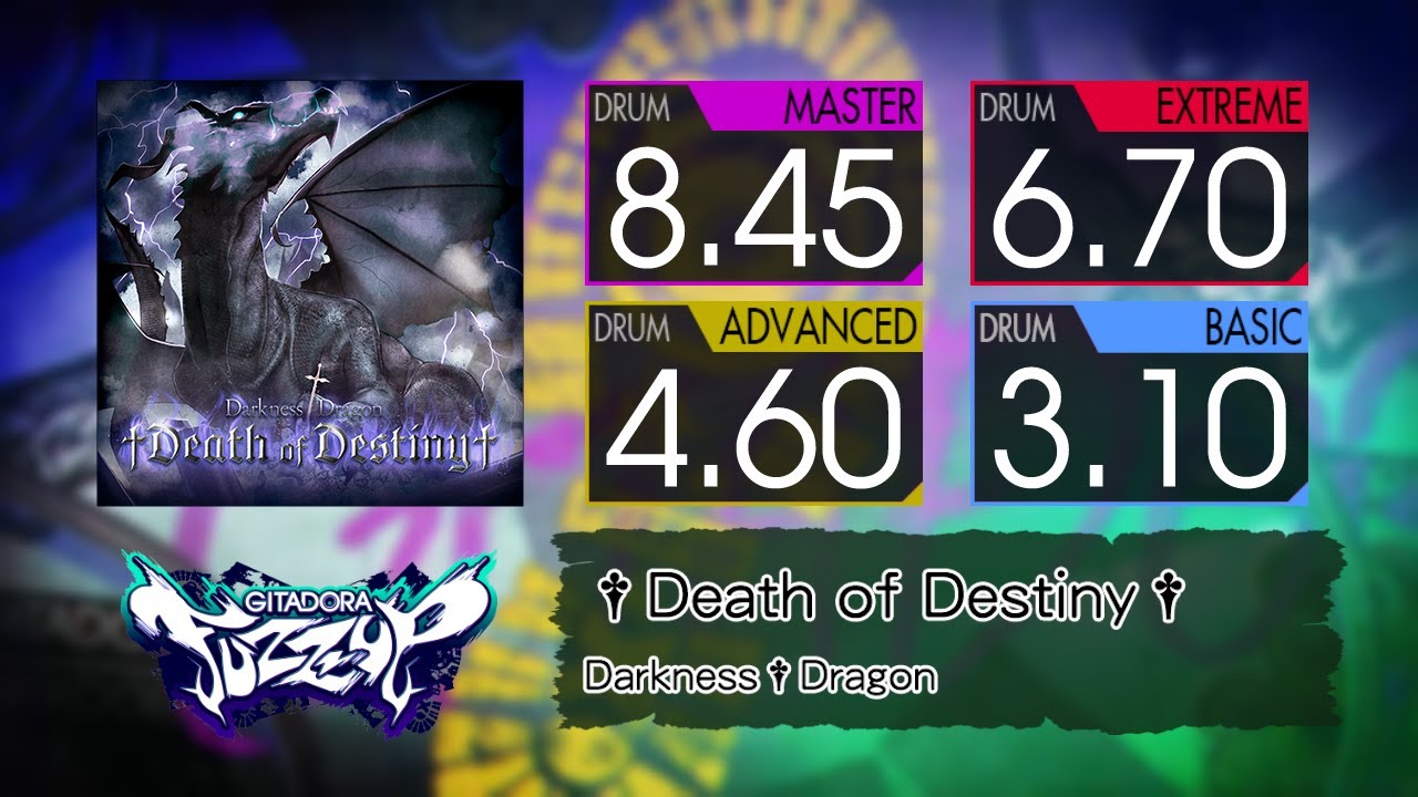【GITADORA】 †Death of Destiny† (MASTER ~ BASIC) Drum - YouTube