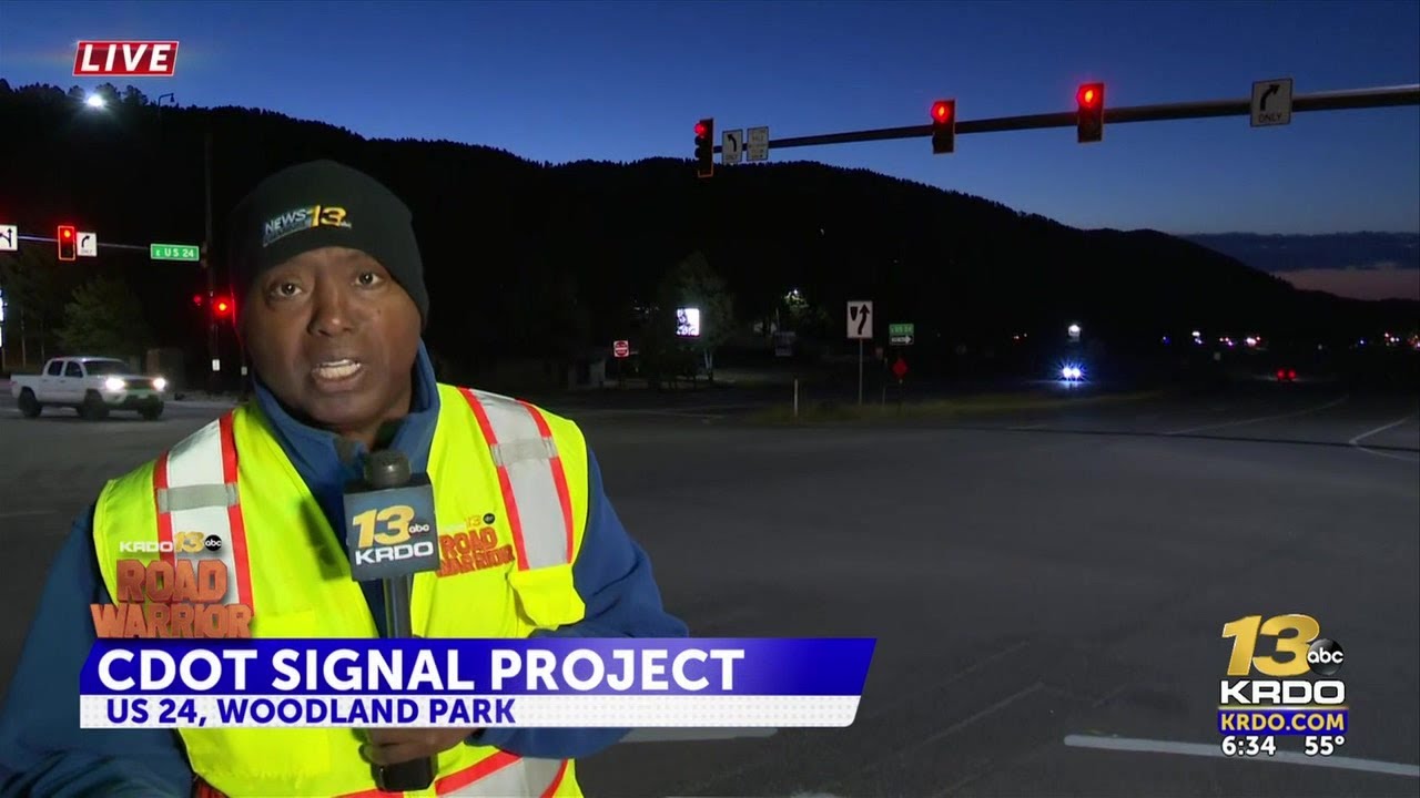 CDOT upgrades traffic signals at two Woodland Park intersections - YouTube