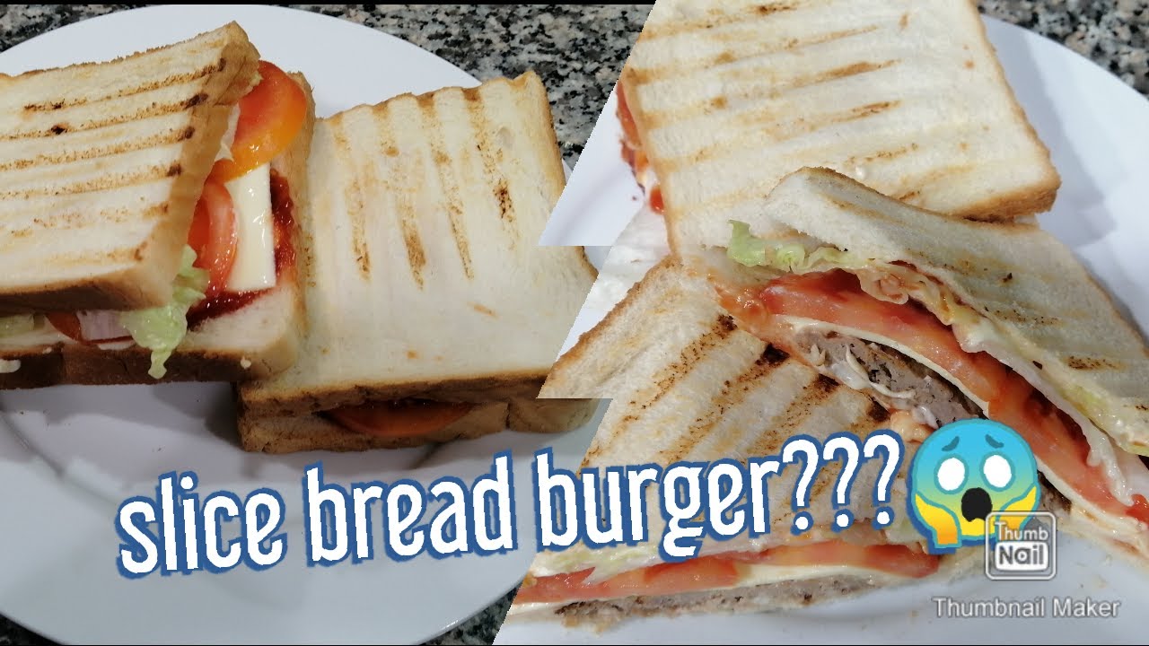 How to make a burger using slice or tasty bread - YouTube