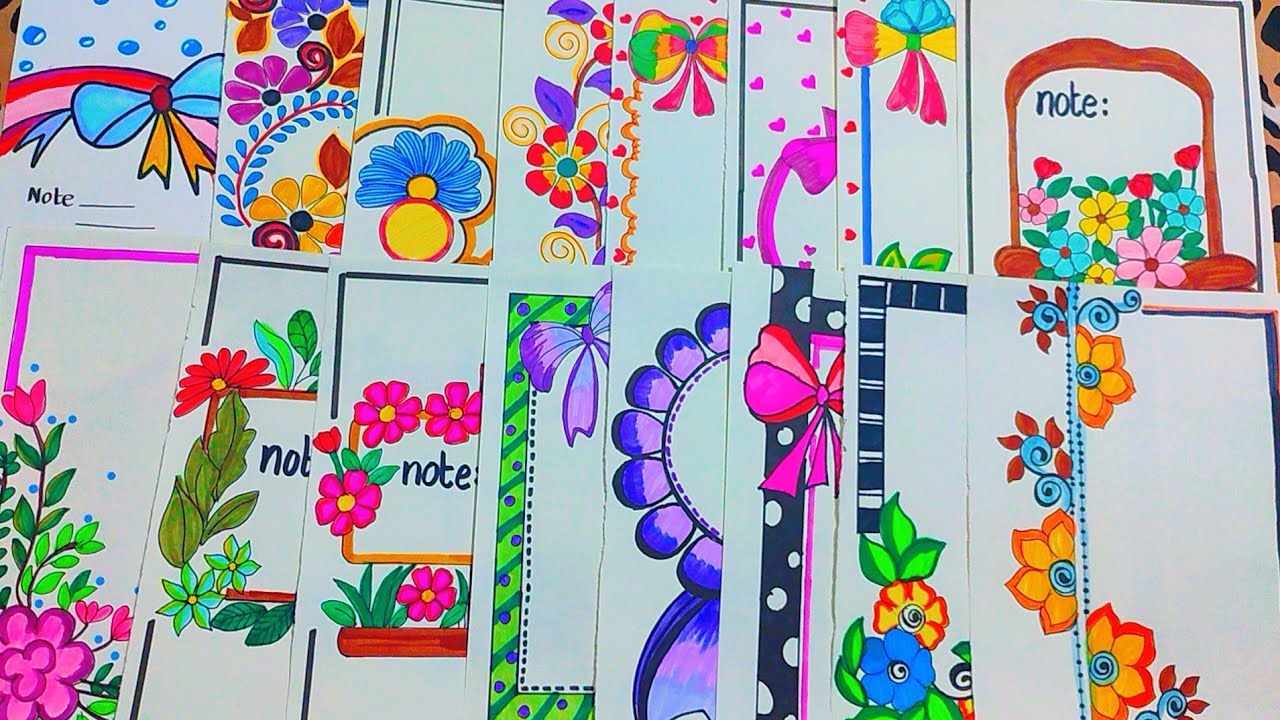 50 Beautiful Border Design/Front Page Design For School Notebook/Art ...