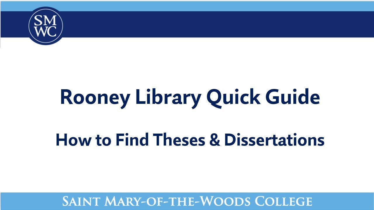 How To Find Theses and Dissertations - YouTube