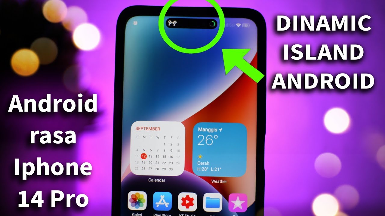 KEREN!!! Cara Ubah Tampilan Android jadi Iphone 14 Pro (iOS 16) Dynamic ...