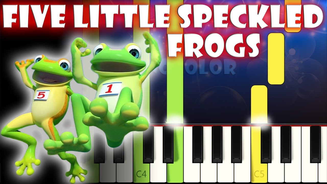 Five Little Speckled Frogs - Cocomelon Nursery Rhymes | Piano Tutorial ...
