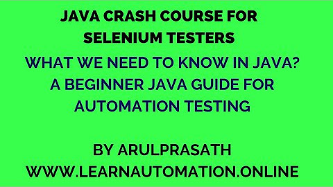 Java Crash Course- Learn Automation - YouTube