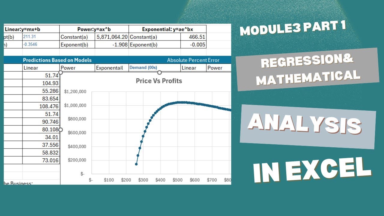 Business Analytics with Excel Module 3: Part 1 - YouTube
