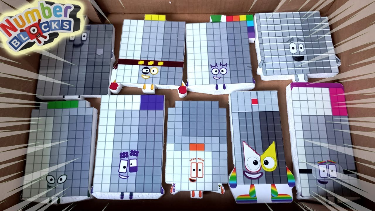 #1033 RAIN UNBOXING BLACK BOX MYSTERY of Numberblocks 90-99 v ASMR ...
