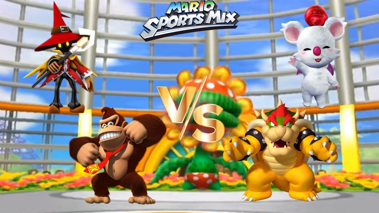 Mario Sports Mix Basketball: Red Black Mage & DK vs Moogle & Bowser ...