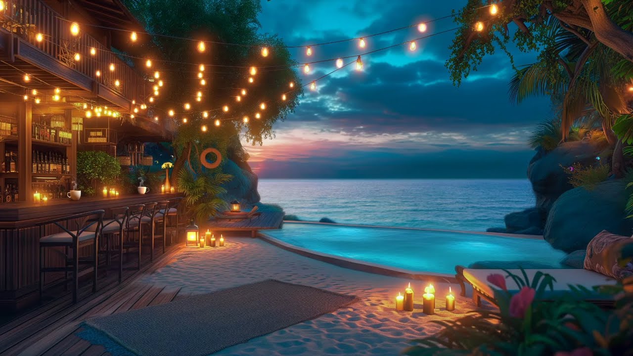 Seaside Cafe Ambience - Jazz Music Relax With The Soothing Sound of ...