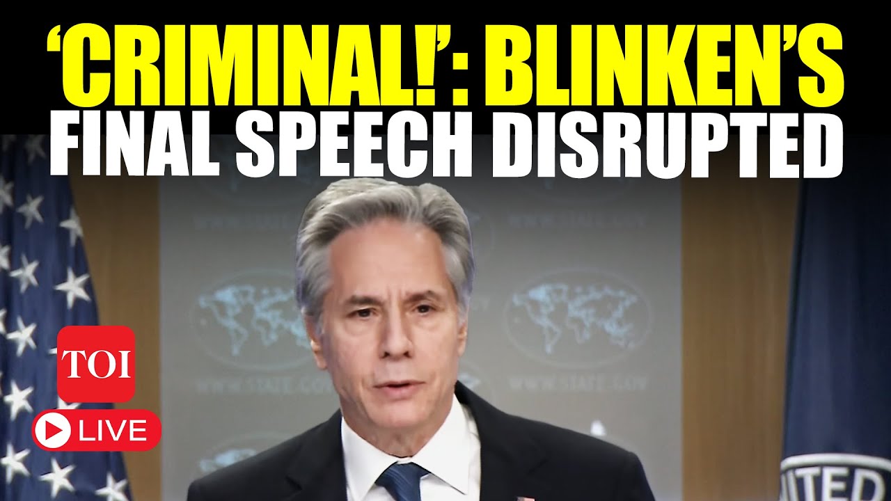 LIVE | Blinken’s Final Speech DISRUPTED; Interrupter Dragged Out Of ...