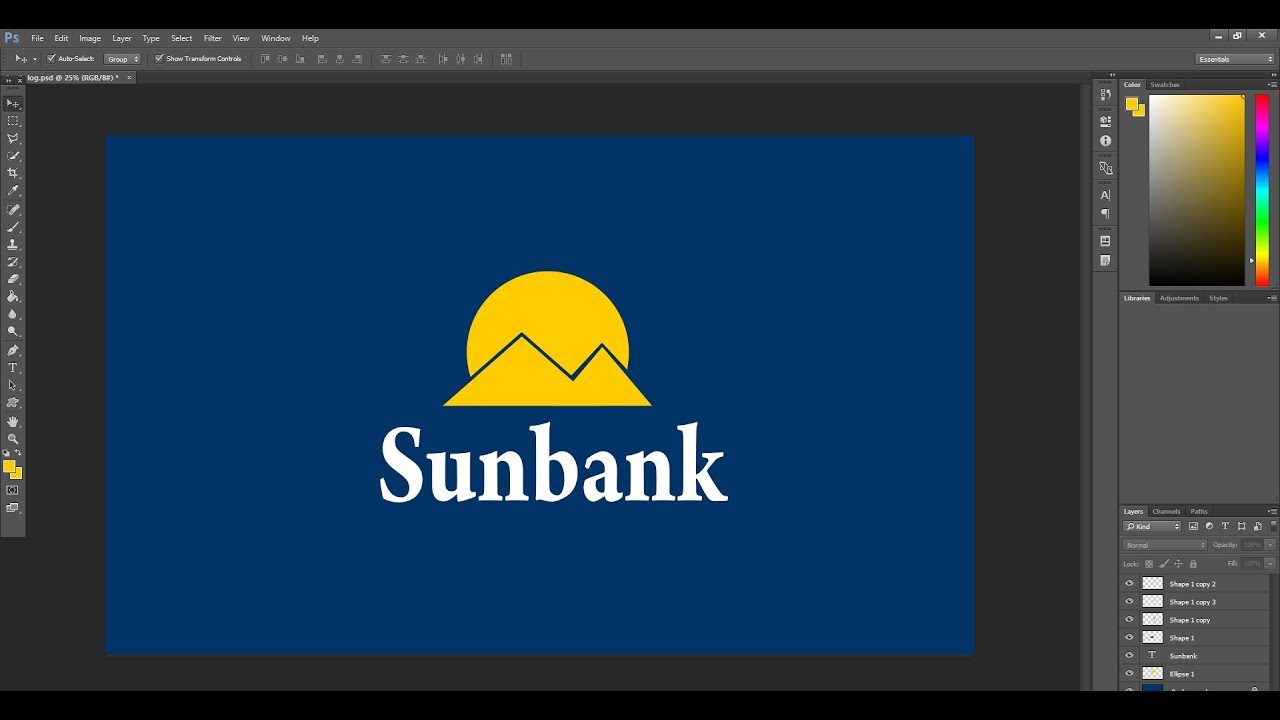 How to make SUN BANK Logo in Adobe Photoshop - YouTube