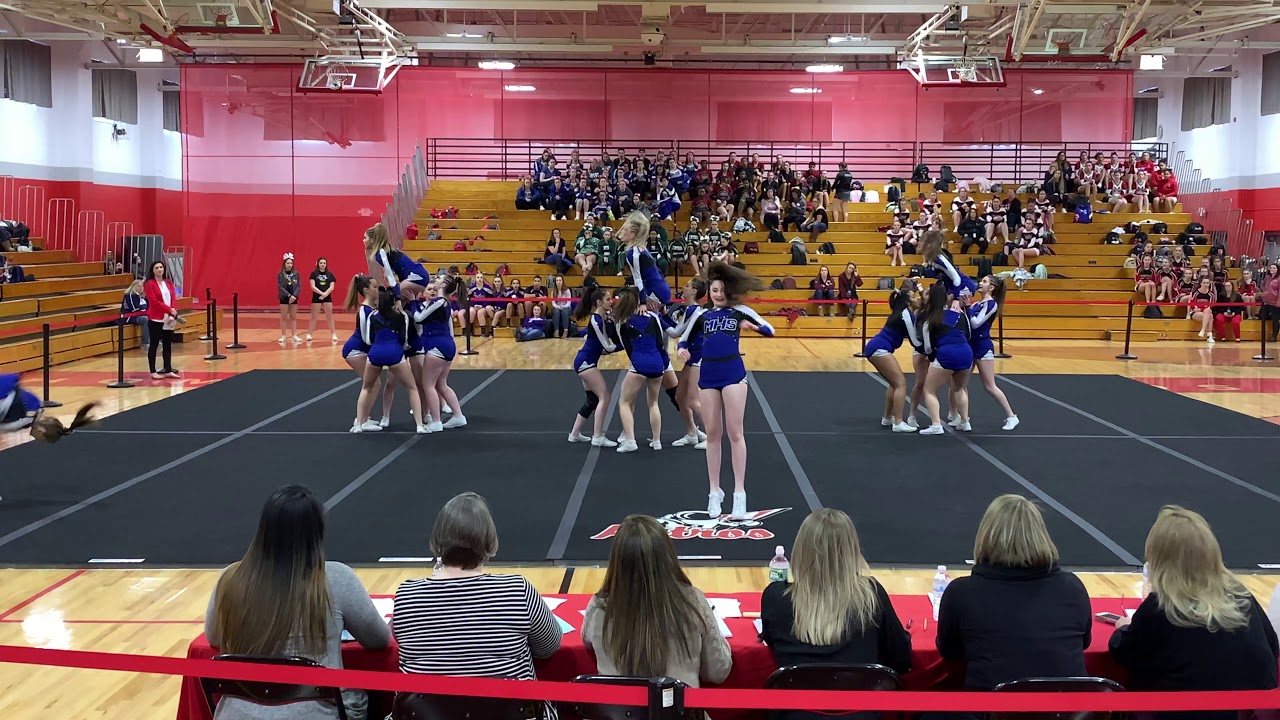 Merrimack Tomahawks Varsity Cheerleaders - YouTube