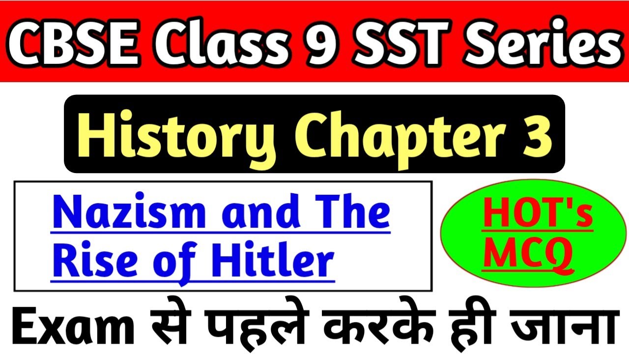 Class 9 History Chapter 3 Nazism and The Rise of Hitler Important MCQ ...