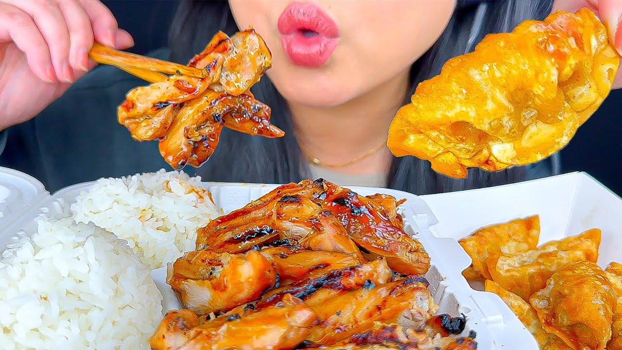 ASMR FRIED DUMPLINGS & CHICKEN TERIYAKI | EATING SOUNDS | MUKBANG ...