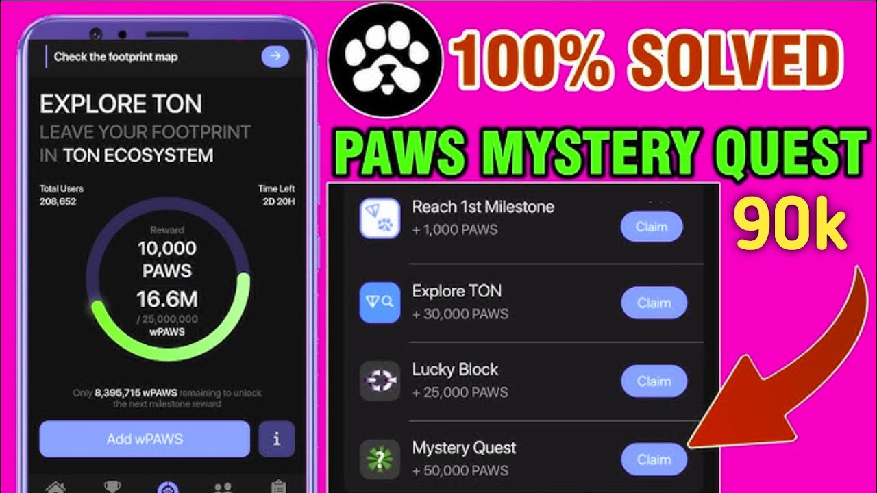 Paws New Task Earn To Claim 90k Paws Coin | How to Claim Paws Free Coin ...