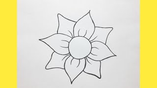 dessin facile | comment dessiner une fleur simple facil... | Doovi