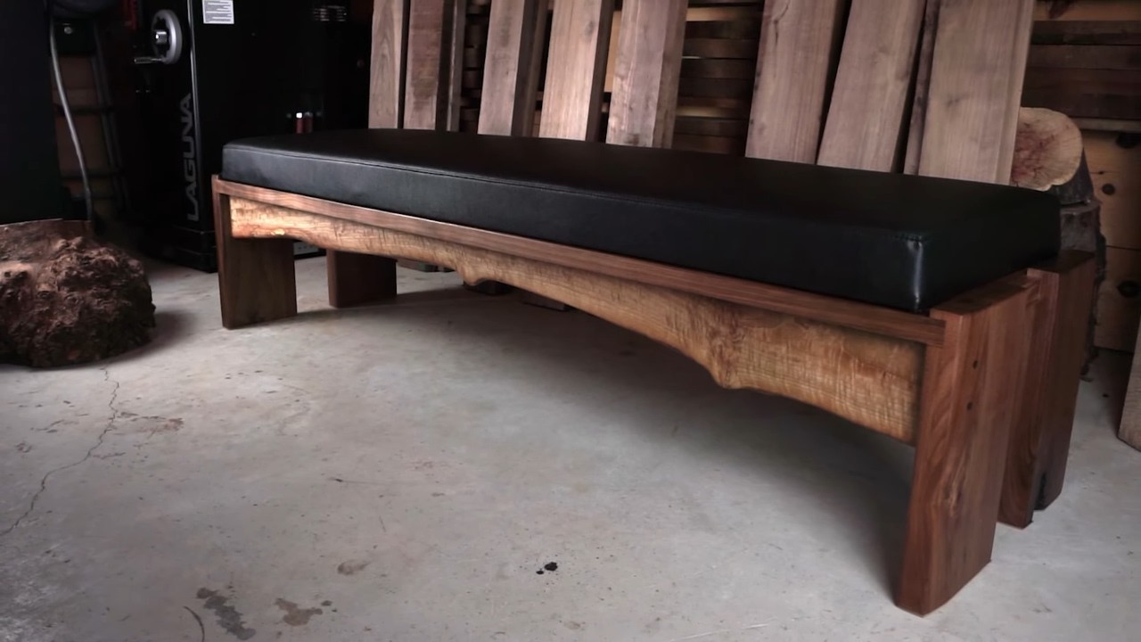 Take a Seat On This Rustic Live Edge Bench - YouTube