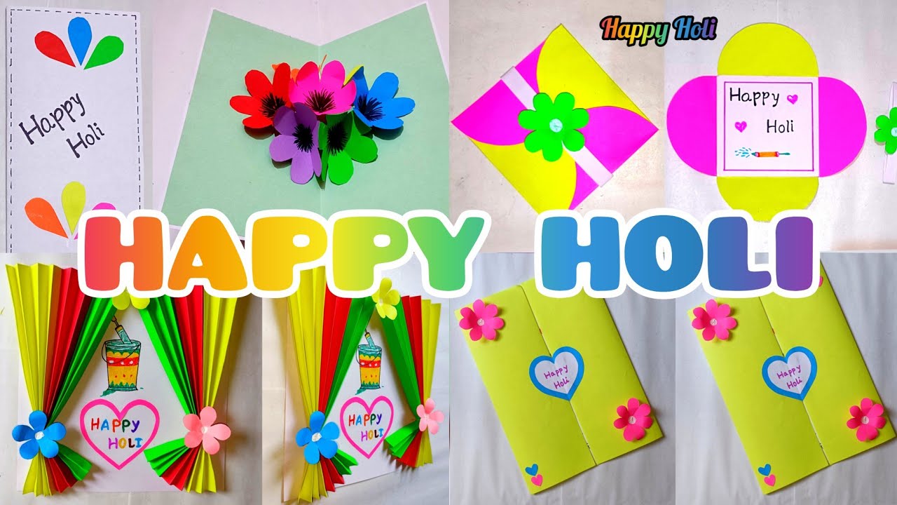 DIY holi / How to make holi card / Holi card kaise banaye # ...