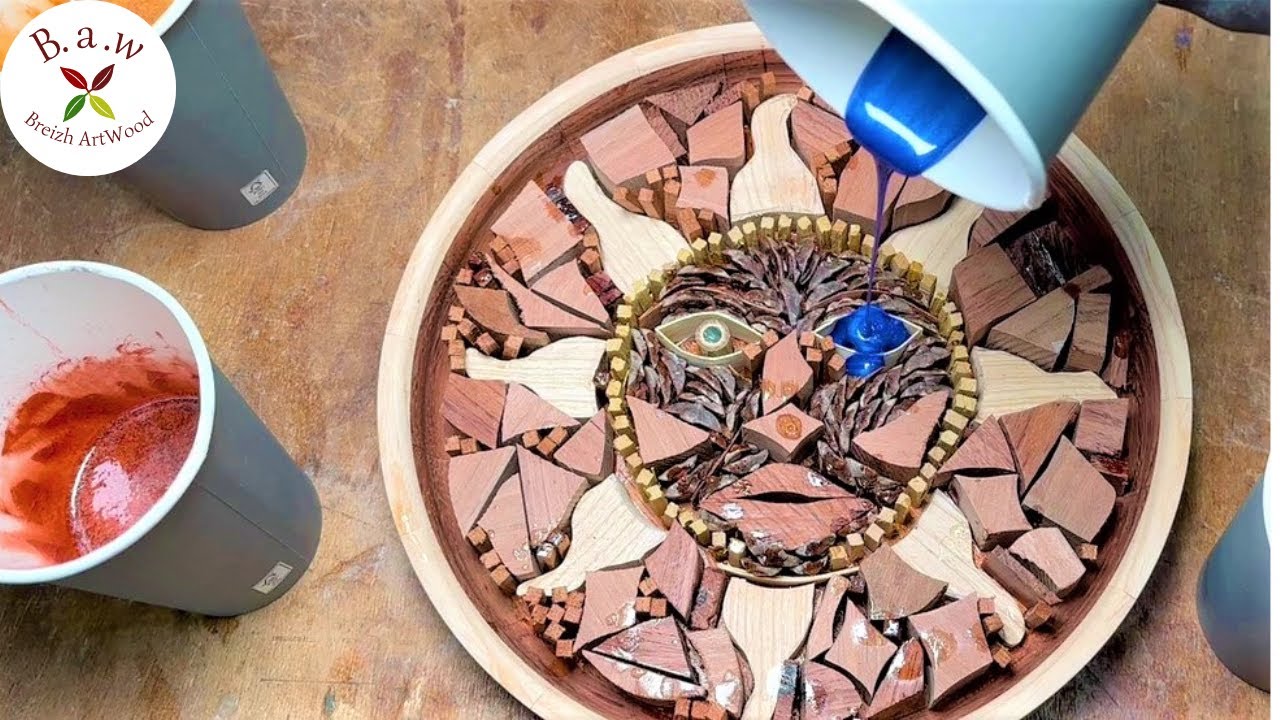 Woodturning, Woodworking and Epoxy Resin to make this Sun 👍👍 - YouTube