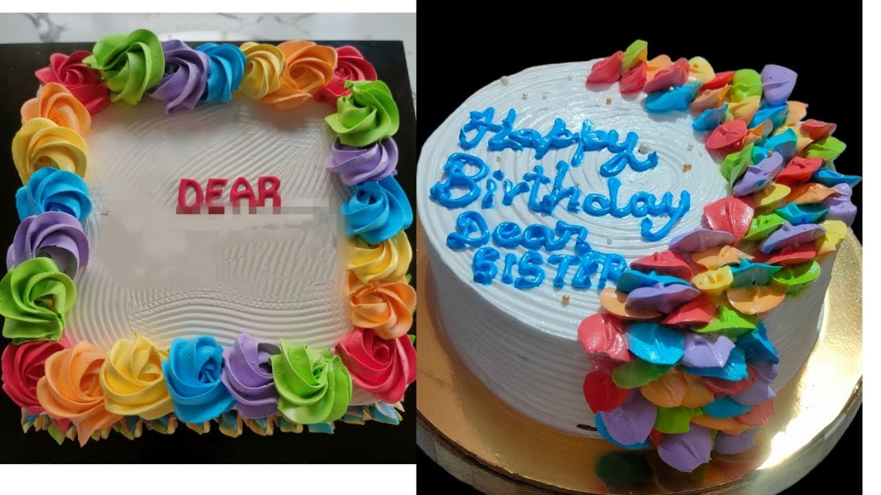 rainbow design cakes full tutorial new design cakes butterscotch cake ...