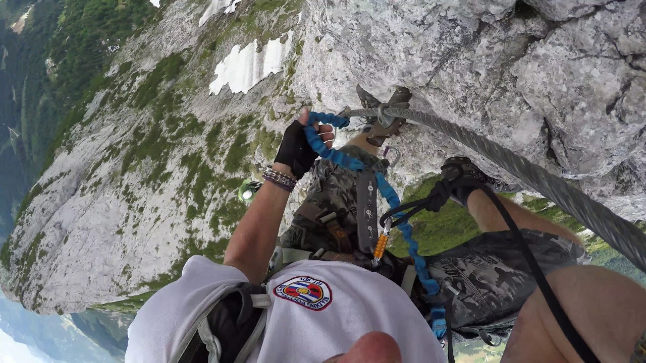 After the ladder comes the vertical climb on Donnerkogel - YouTube