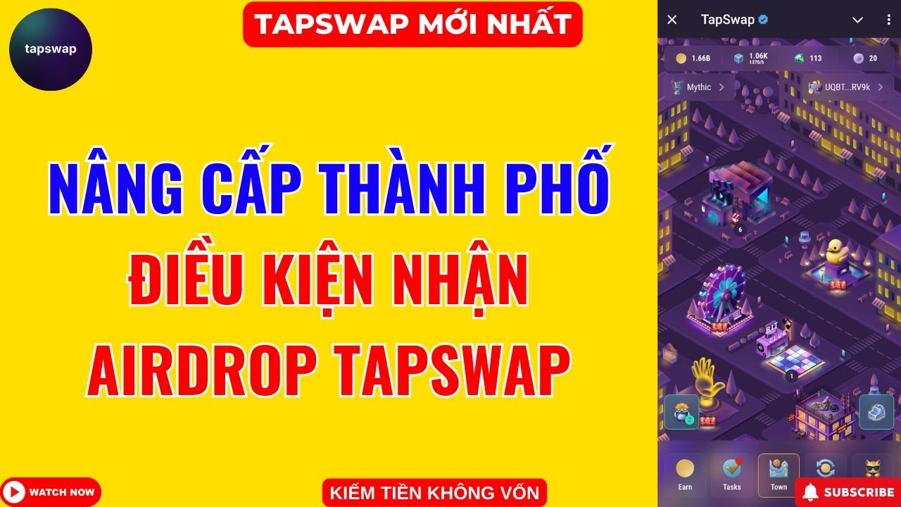 TapSwap Mới Nhất | Hướng Dẫn Nâng Cấp Thành Phố Nhận Airdrop TapSwap ...