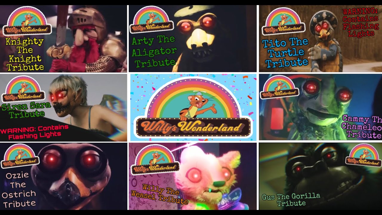 Willy’s Wonderland (2021) - All Animatronic Scenes Tribute Theme Songs ...