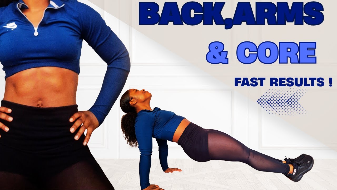 Back, Arms & Core at Home workout-15 min Upper Body Shred| Get Results ...