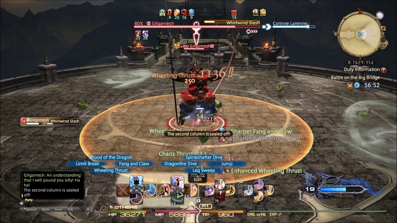 Final Fantasy XIV Speed Run - Battle on The Big Bridge (Gilgamesh ...