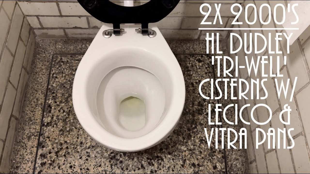 2x 2000's Dudley 'Tri-Well' High Level Cisterns w/ Lecico & Vitra Pans ...