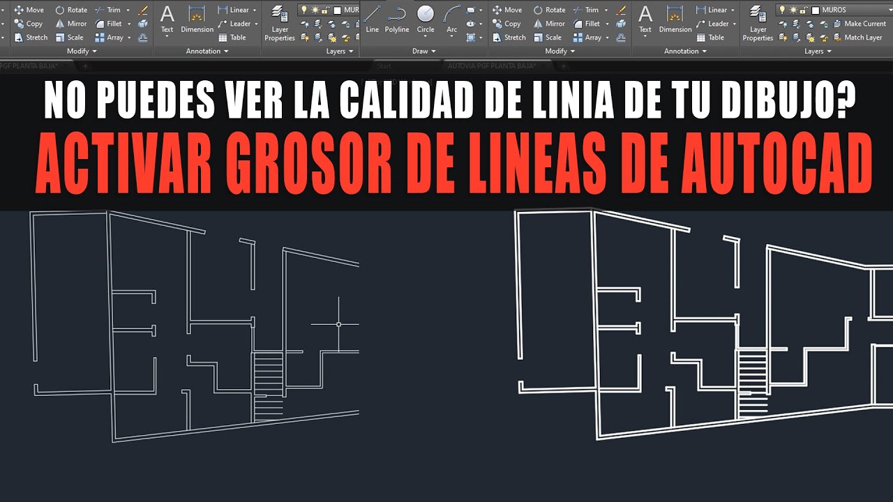 AUTOCAD ACTIVAR GROSOR DE LÍNEAS 🔴 #autocad - YouTube